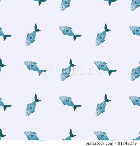Seamless pattern fish on gray background.... - Stock Illustration ...