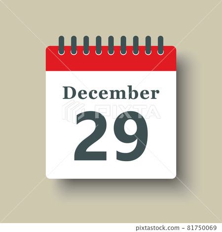 Icon day date 29 December, template calendar page - Stock Illustration ...