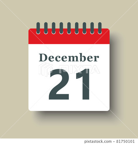Icon day date 21 December, template calendar page - Stock Illustration ...