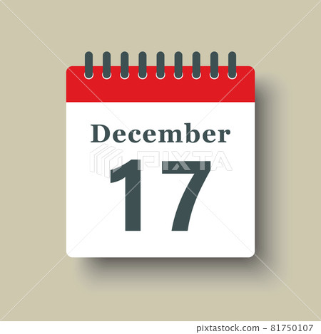 Icon day date 17 December, template calendar page - Stock Illustration ...