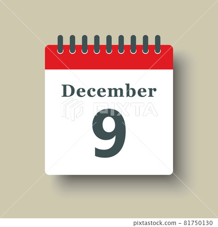 Icon day date 9 December, template calendar page - Stock Illustration ...