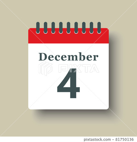 Icon day date 4 December, template calendar page - Stock Illustration ...
