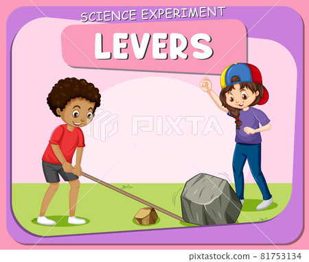 Levers science experiment poster with children... - Stock Illustration ...