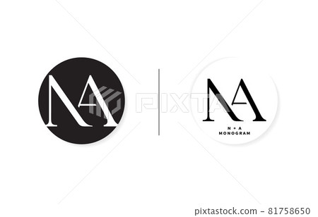 N & A or NA initial letter and graphic name, NA... - Stock Illustration ...