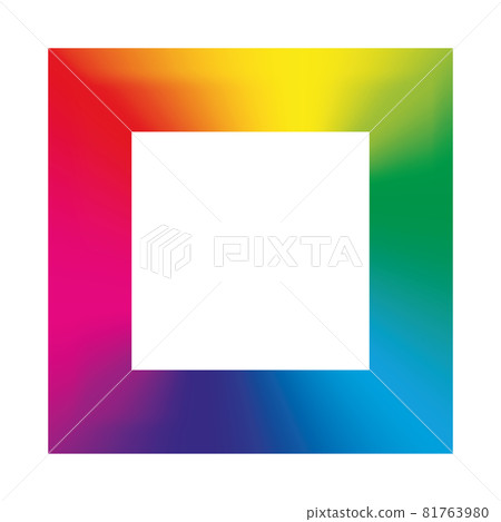 Colorful rainbow gradient square frame with... - Stock Illustration ...