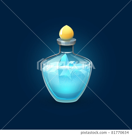 Witchcraft bubble potion bottle with frozen ice - Stock Illustration ...