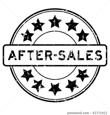 Grunge black After sales word with star icon... - Stock Illustration ...