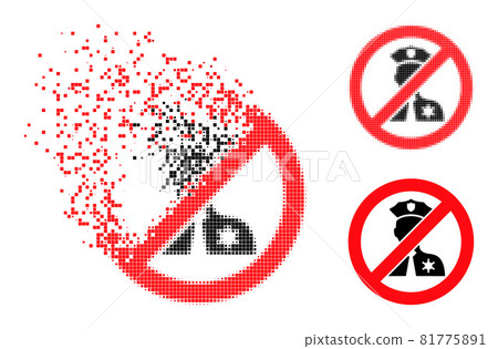 Dispersed and Halftone Dotted No Entry Police Icon - Stock Illustration ...