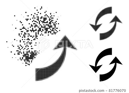 Decomposed and Halftone Pixel Exchange Arrows Icon - Stock Illustration ...