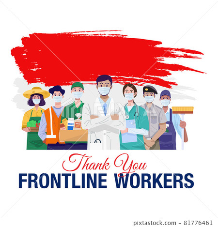 Thank you frontline workers. Various... - Stock Illustration [81776461] - PIXTA
