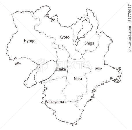 map of japan, kinki region, coloring page - Stock Illustration ...