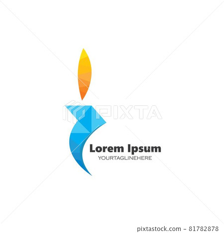 I letter torch concept icon illustration... - Stock Illustration ...
