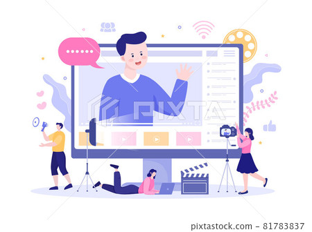 Content Creator Background Vector Illustration... - Stock Illustration ...