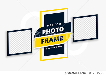template design with two photo frames - Stock Illustration [81784536 ...