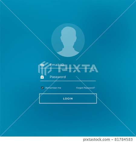 login tamplate in blue theme - Stock Illustration [81784583] - PIXTA