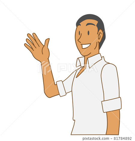 waving, wave one's hand, gents - Stock Illustration [81784892] - PIXTA