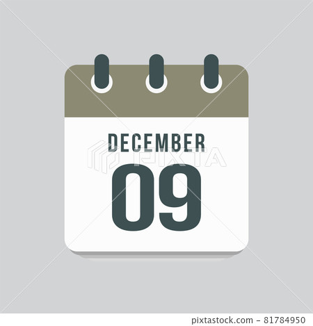 Icon day date 9 December, template calendar page - Stock Illustration ...