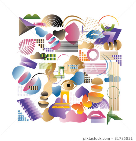 Modern set of vector gradient elements and... - Stock Illustration ...