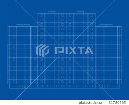 Vector multi-storey residential building - Stock Illustration [81789565 ...