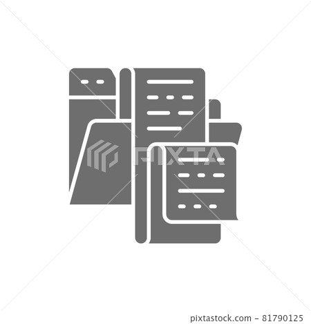 Open folder with documents, file, list of jobs... - Stock Illustration ...