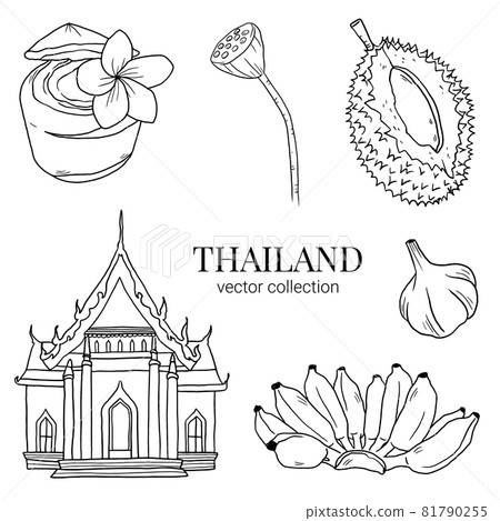 Thailand hand draw doodle-插圖素材 [81790255] - PIXTA圖庫