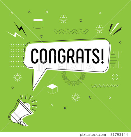 Congrats in bubble vector on bright background.... - Stock Illustration ...