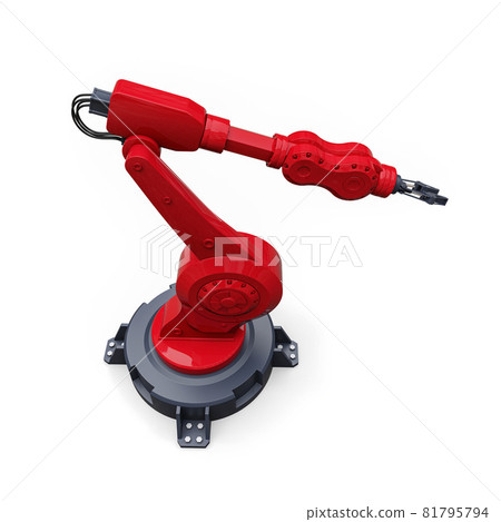 Robotic red arm for any work in a factory or... - Stock Illustration ...