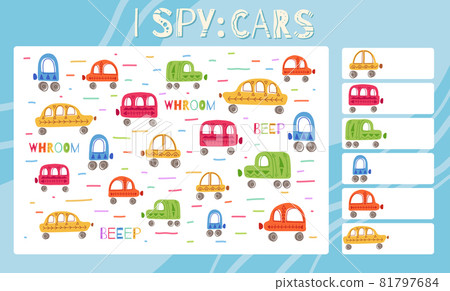 I spy game. Childrens educational fun. Count... - Stock Illustration ...