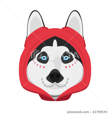 Halloween greeting card. Siberian Husky dog... - Stock Illustration ...