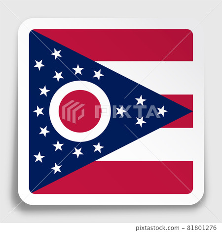 american state of Ohio flag icon on paper... - Stock Illustration ...