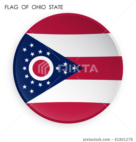 american state of OHIO flag icon in modern... - Stock Illustration ...