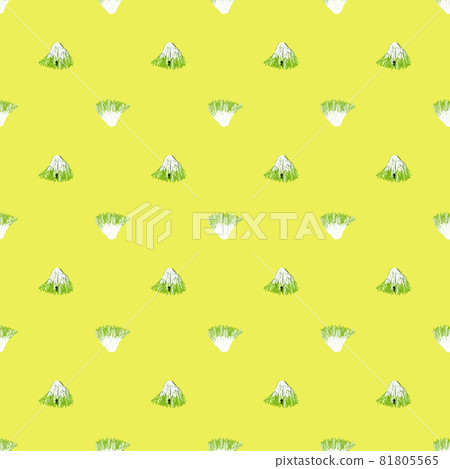 Seamless pattern frisee salad on bright yellow... - Stock Illustration ...