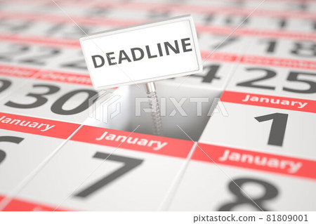 DEADLINE plate on December 31 in a calendar, 3d... - Stock Illustration ...