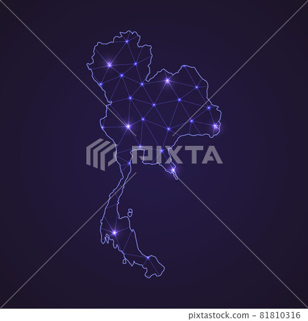Digital network map of Thailand. Abstract... - Stock Illustration ...