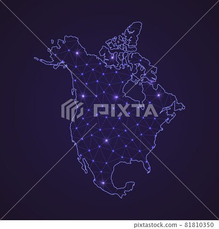 Digital network map of North America. Abstract... - Stock Illustration ...