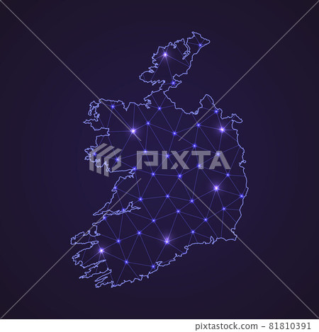 Digital network map of Ireland. Abstract... - Stock Illustration ...