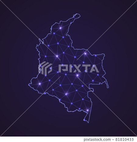 Digital network map of Colombia. Abstract... - Stock Illustration ...