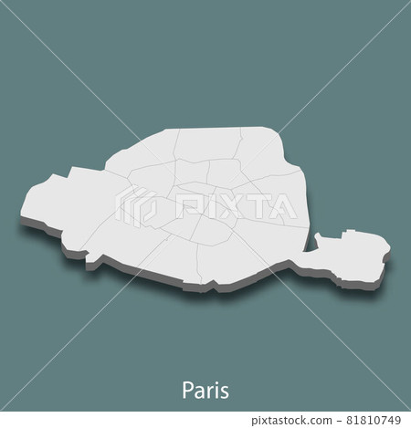 3d isometric map of Paris is a city of France-插圖素材 [81810749] - PIXTA圖庫