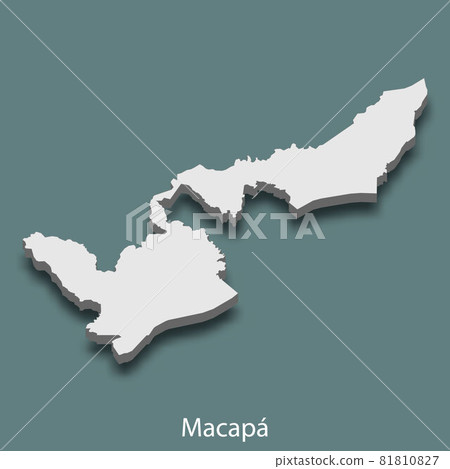 3d isometric map of Macapa is a city of Brazil - Stock Illustration ...