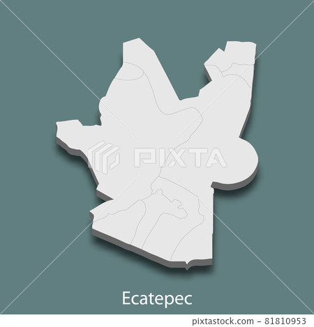 3d isometric map of Ecatepec is a city of Mexico - Stock Illustration ...