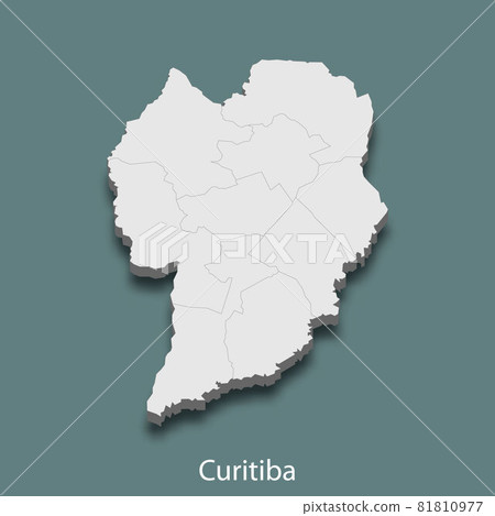 3d isometric map of Curitiba is a city of Brazil - Stock Illustration ...