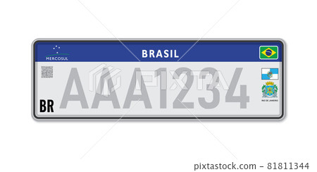 Car number plate Rio de Janeiro. Vehicle... - Stock Illustration ...