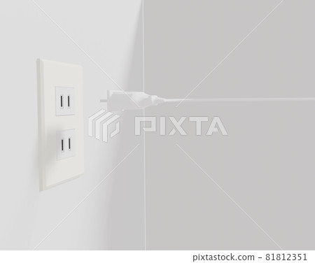 Outlet and power cord in the corner of the room - Stock Illustration ...
