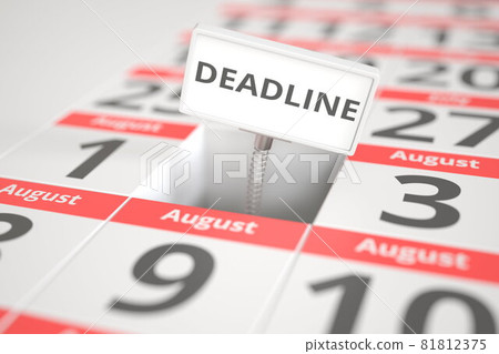 DEADLINE plate on August 2 in a calendar, 3d... - Stock Illustration ...