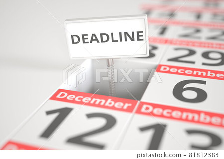 DEADLINE plate on December 5 in a calendar, 3d...-插圖素材 [81812383] - PIXTA圖庫