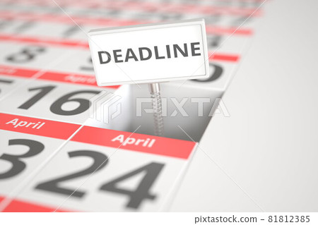 DEADLINE plate on April 17 in a calendar, 3d... - Stock Illustration ...