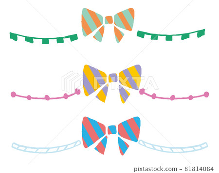 Cute pop ribbon line illustration - Stock Illustration [81814084] - PIXTA