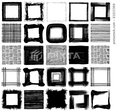 Calligraphy Square 25 types handwritten set - Stock Illustration ...