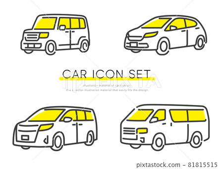 Vector Illustration Material: Car Icon Set - Stock Illustration ...
