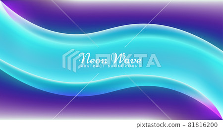 Glowing neon wave frame. Beautiful wavy... - Stock Illustration ...